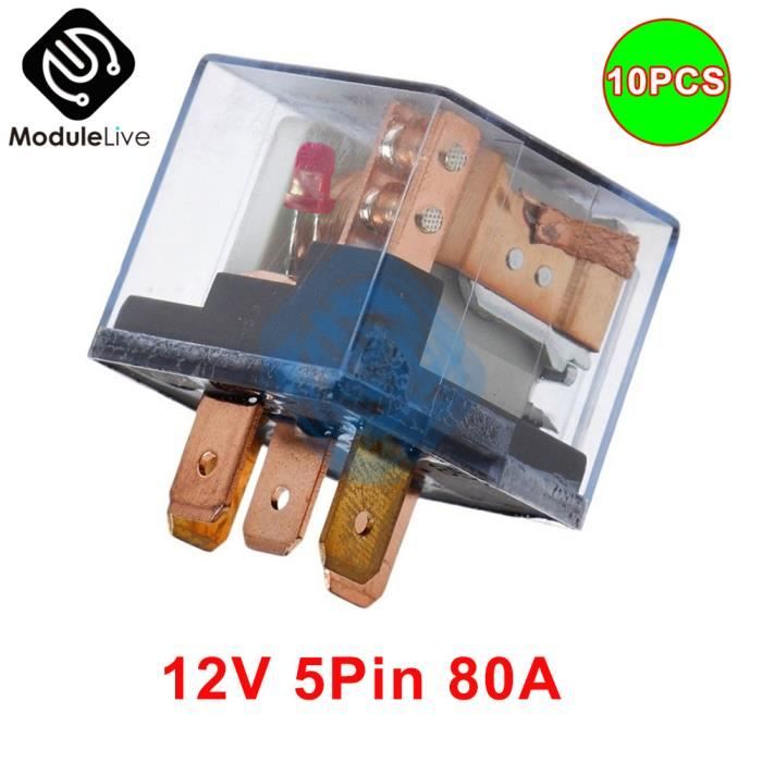 12V 5Pin 80A rouge - Relais De Contrôle Automobile Étanche, Dispositif ...