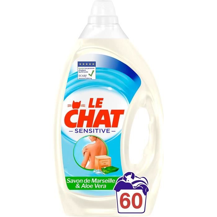 Lessive Hypoallergénique – 60 Lavages (3L) – Lessive Liquide Savon De ...