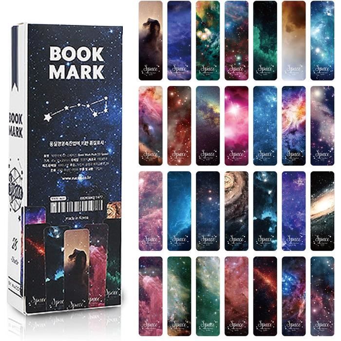 28 Pcs Marque-Pages au Thème de L'espace, Signets en Itinérance Signets ...