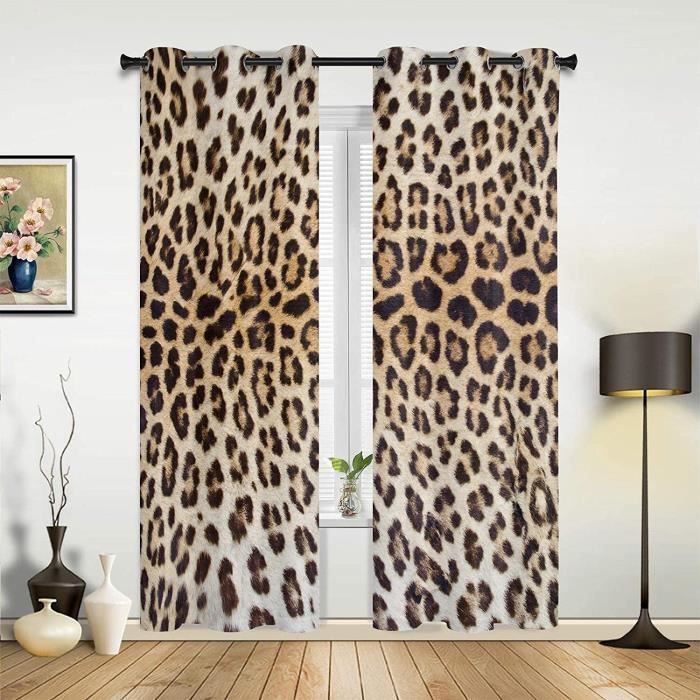 Rideau Occultant Animal Léopard Motif Thermique Isolation Thermique ...