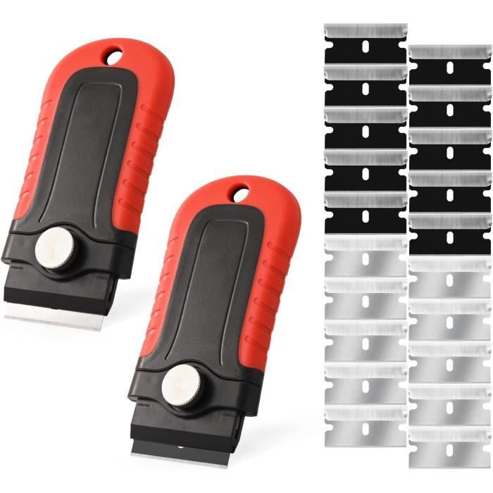 Lot de 2 grattoirs en métal avec 10 lames en acier inoxydable et 10 ...