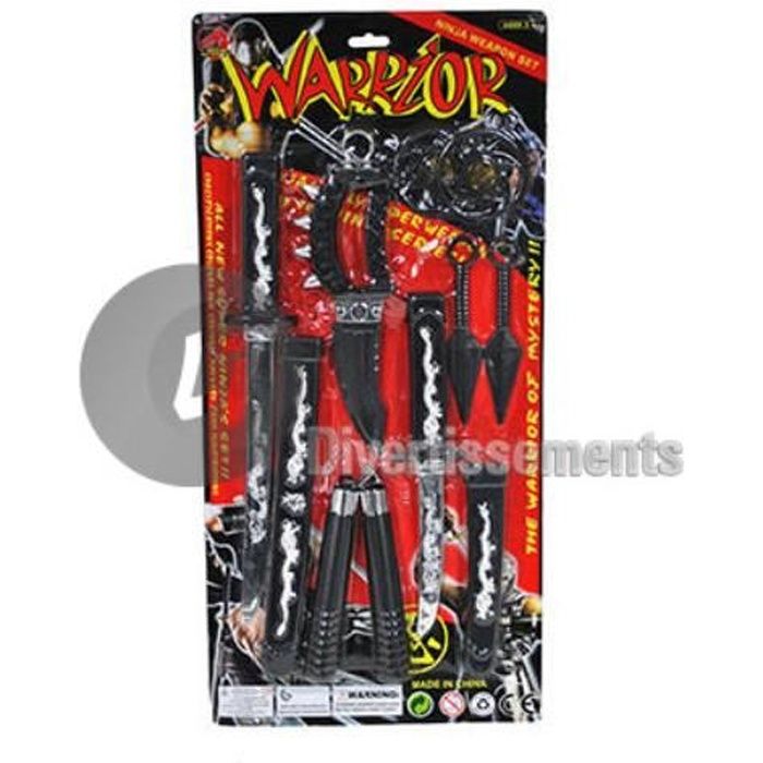 Set d'armes de ninja - Naruto - 6 pièces - Pour adulte - Noir ...