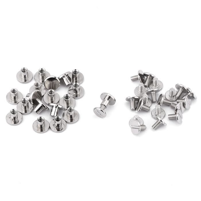 Duokon Vis à rivets plats 20 pièces / ensemble en laiton fileté écrou à ...