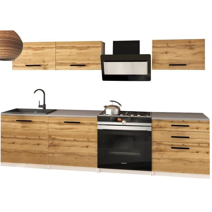LAURENTO - Cuisine complète L180 cm - Cuisine droite 6 pcs - Plan de ...