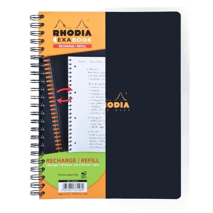 Cahier - RHODIA - Exabook RI A4+ - 160 pages - ligné+MC - Cdiscount ...