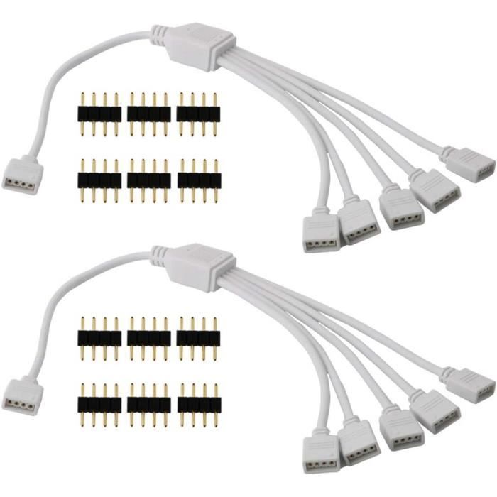 Led Strip Connector Y Splitter, 4 Broches 1 À 5 Ports Led Rgb Splitter ...