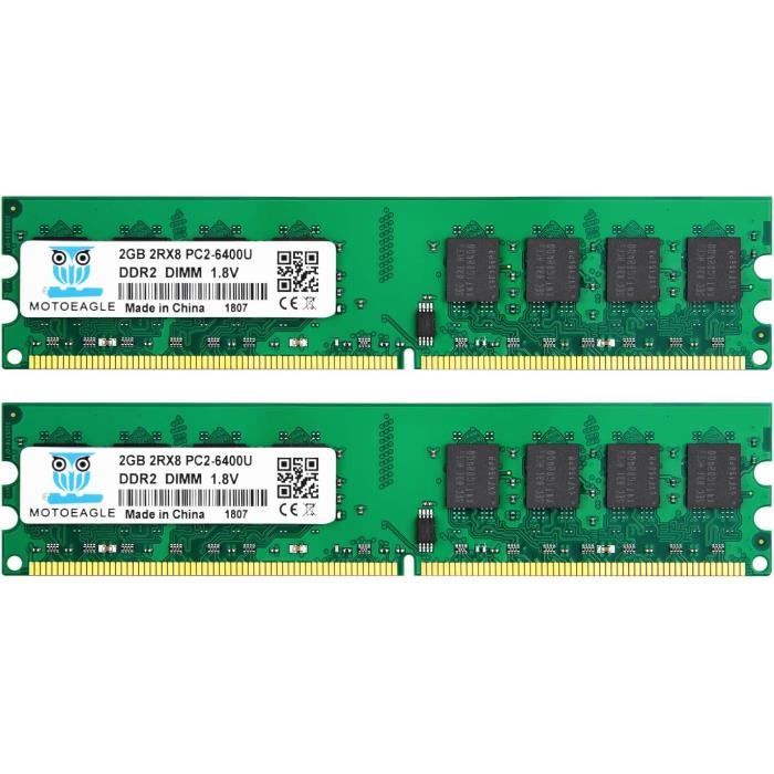 Ddr2 800 Pc2 6400U 4Go(2X2Go)Dimm Ddr2 800Mhz 2Gb Pc2 6400 240-Pin Cl6 ...