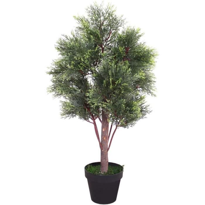 Decovego Thuya Conifere Plante Arbre Artificielle Artificiel avec Bois ...
