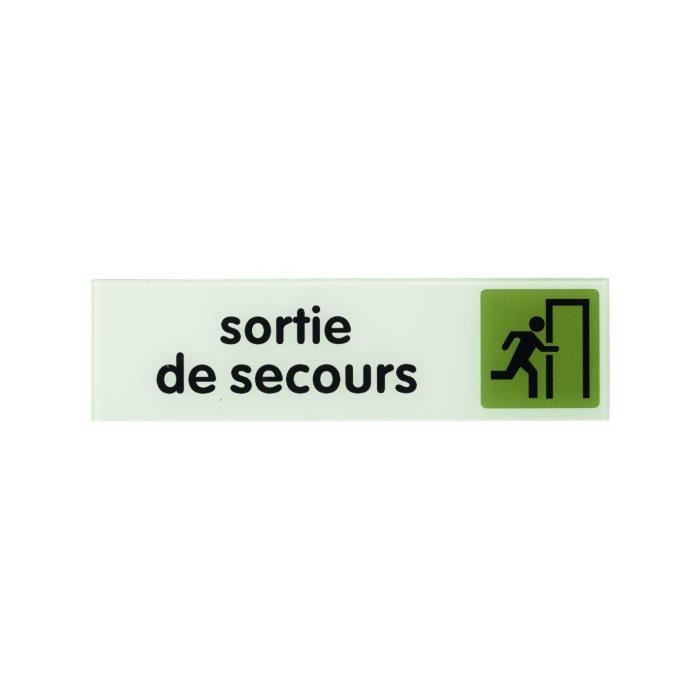THIRARD - Plaque de signalisation Sortie de secours, plexiglass adhésif ...