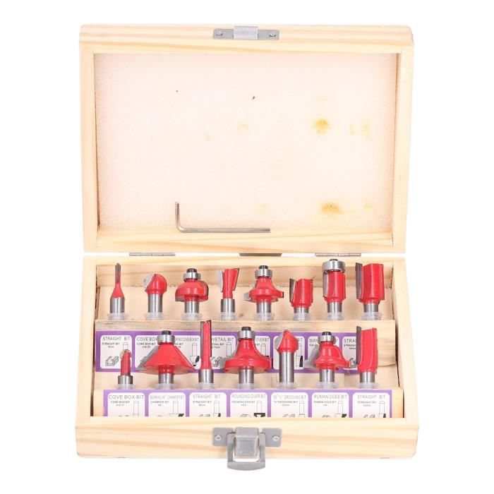 Fraise à bois 15 PièCes Fraise, Ensemble de Fraise en Acier Allié ...