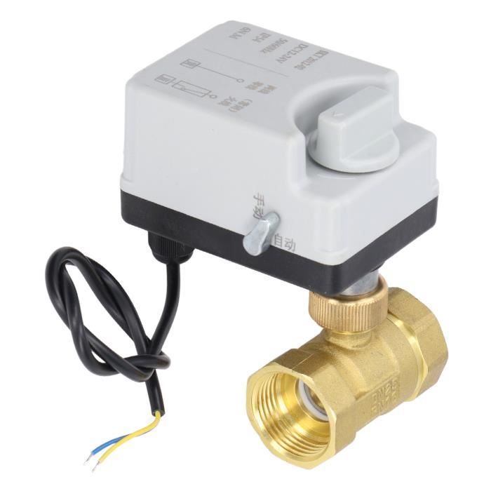 Vanne à bille motorisée Vanne à boisseau sphérique motorisée 2 fils 2 voies normalement fermée ...