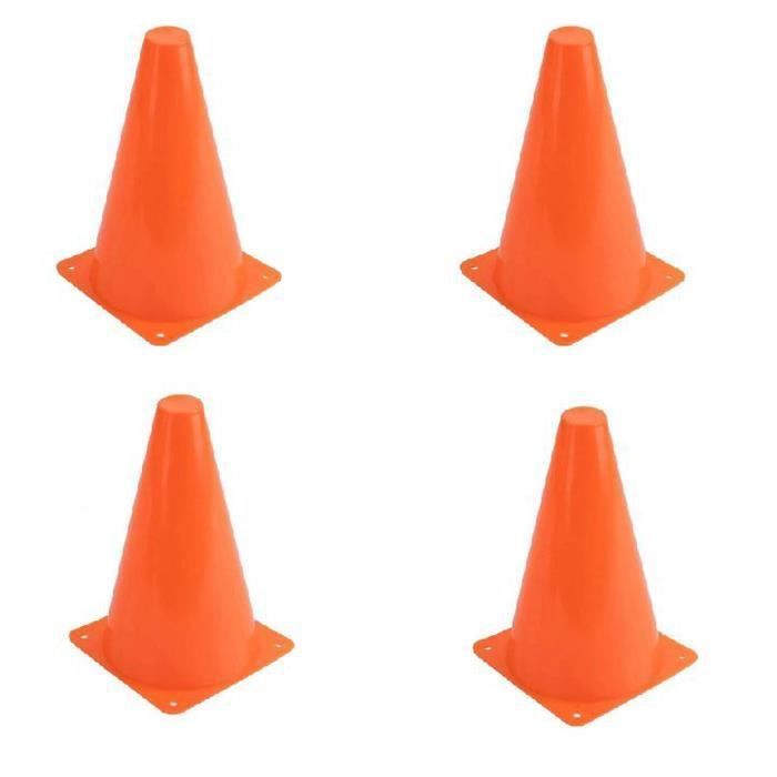 Plots Cône Borne Marquage - Multisport - Lot de 4 - Orange - 23 cm ...