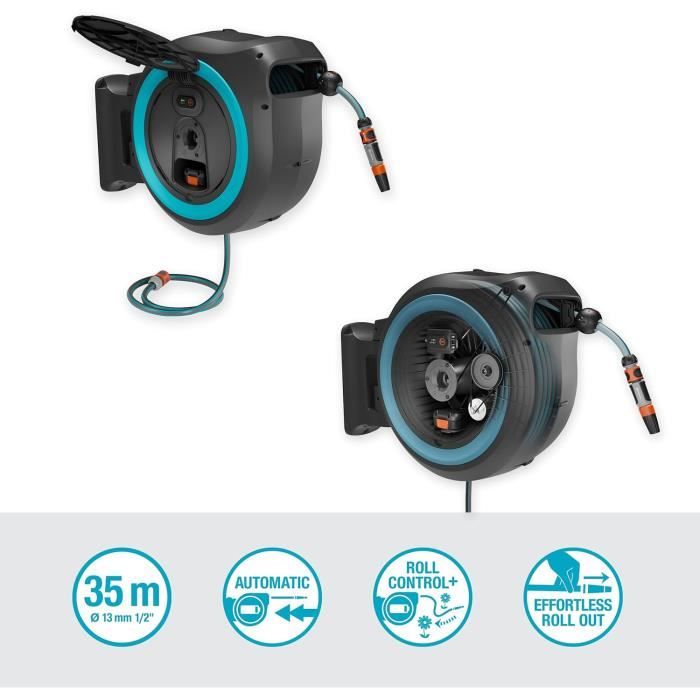 Dévidoir mural - PowerRoll - XL Ready-to-use-Set - 35 m de tuyau ...