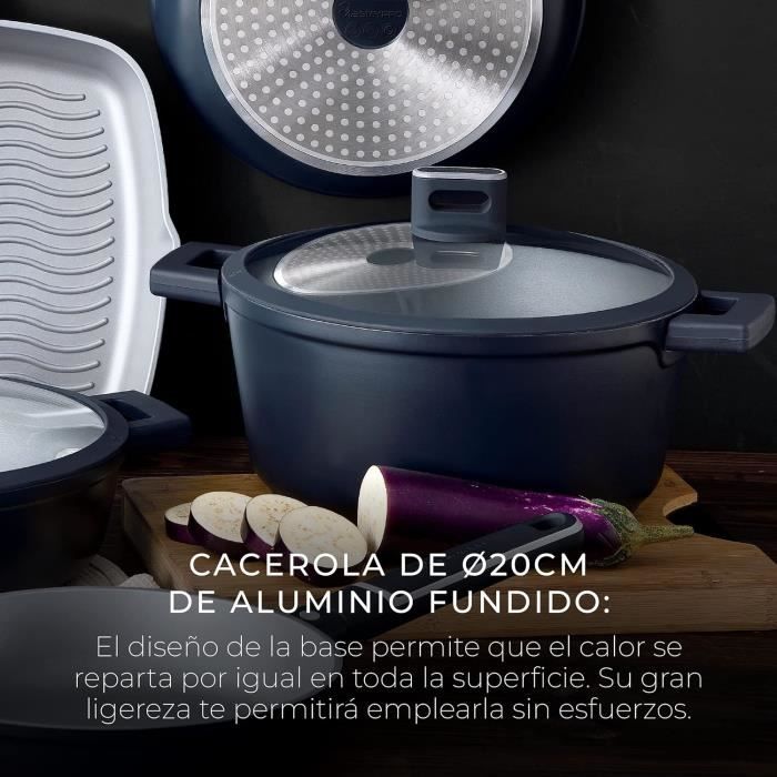 Indigo | Faitout De 20 X 10 Cm Avec Couvercle | Faitout Antiadhésif En ...