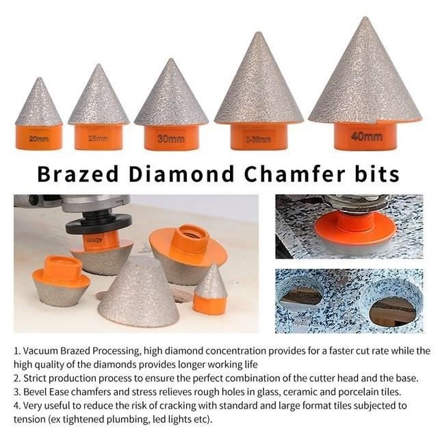 Mèches De Chanfrein Diamant Dia20-75mm pour Coupe-carrelage et Marbre ...