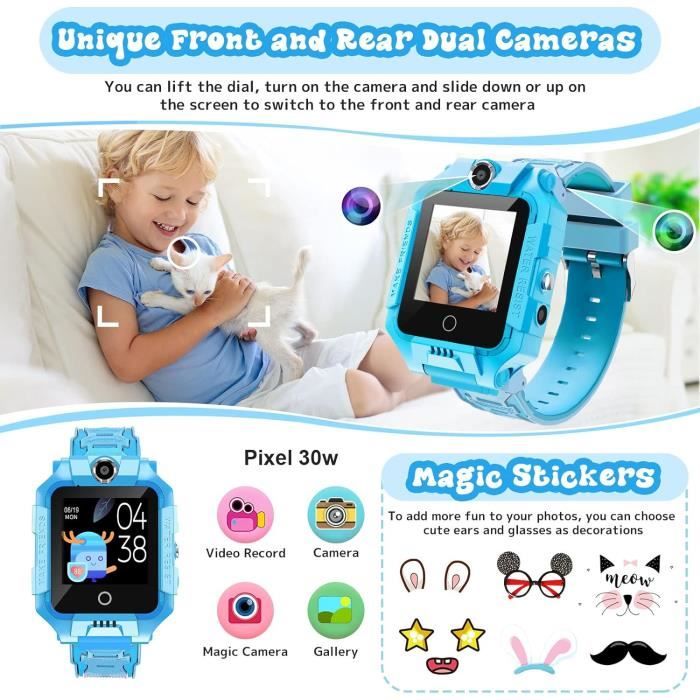 Montre Téléphone Enfant T10, Montre Intelligente Pour Enfants Avec Tracker Gps, 4G Smart Watch ...
