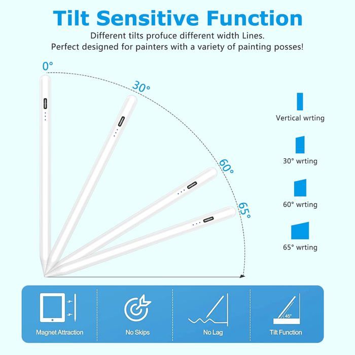 Stylet magnétique pour iPad-KAL-pour iPad 2018-2022, Pro/Air/Mini ...