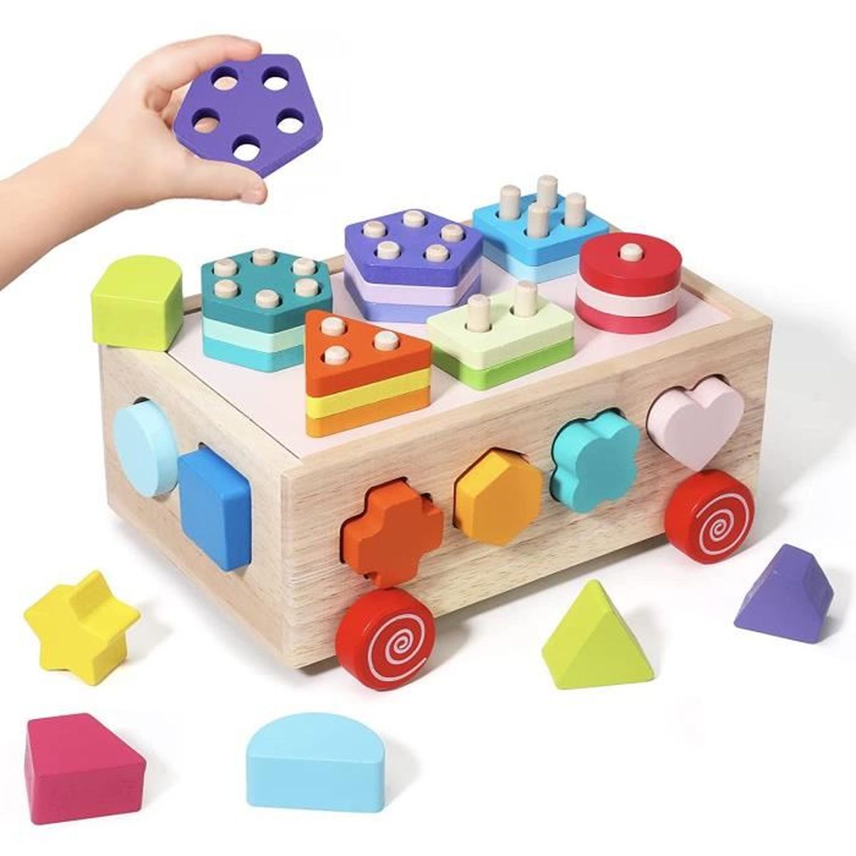 Jouet Montessori en Bois pour 1 an | Motricité Fine Jouets pour 1 2 3 ...
