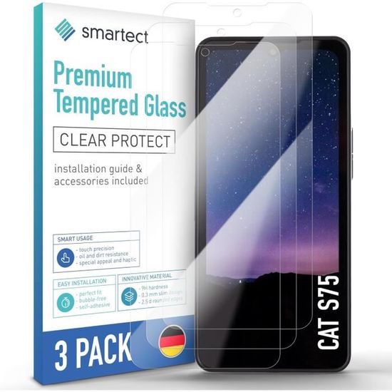 Verre Trempé [3 Pièces, Clear] pour CAT S75, Protecteur d'écran en ...