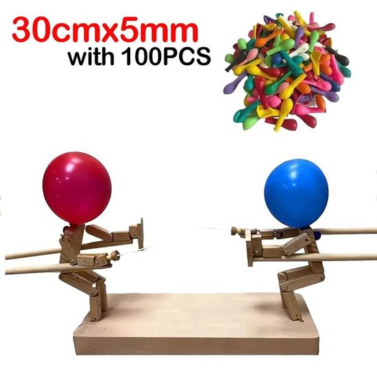 Balloon Bamboo Man Battle Marionnettes en bois,Bots en bois à rythme ...