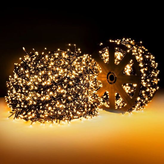 25M 1000 LED Lumières d'Arbre de Noël Extérieur/Intérieur Fil Vert ...