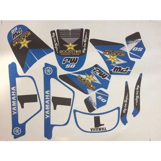 Kit Deco autocollant sticker pour moto cross YAMAHA PW 50 PW50 Rockstar ...
