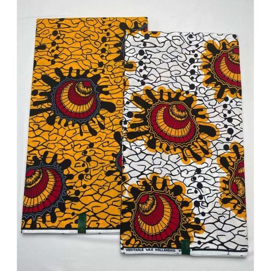 Tissu,Tissu africain de soirée en coton pour femmes, Wax hollandais, 6yards par pièce, tissu ...