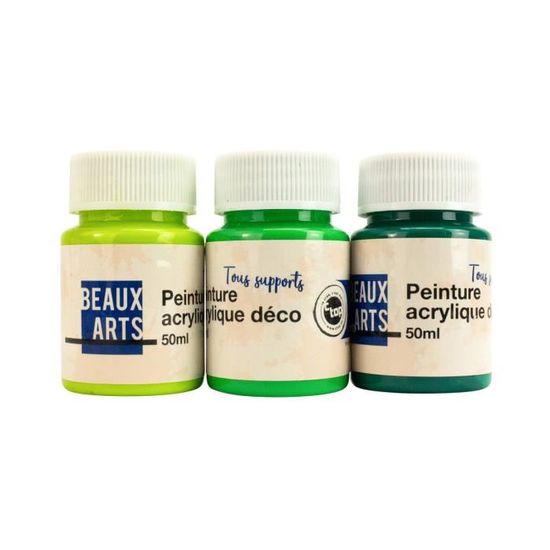 Peinture acrylique 50ml 3 pièces Camaieu de vert - Cdiscount Beaux-Arts ...