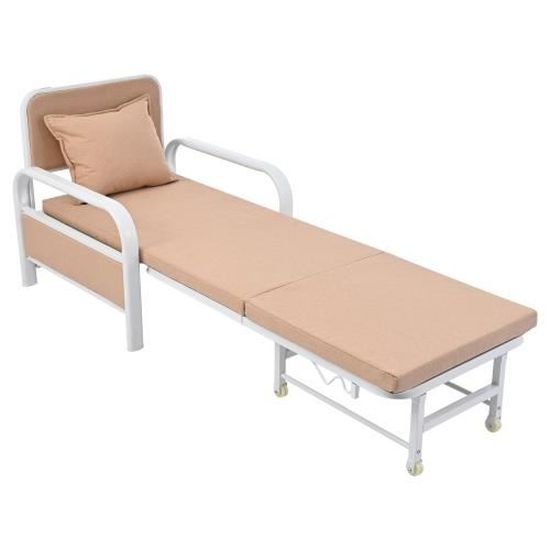 MERAX Lit d’Appoint Pliable 57X187cm avec Roulettes+Matelas, Lit 1 ...