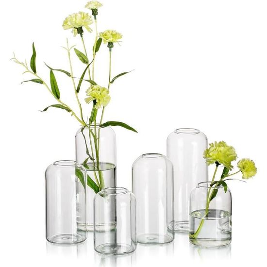 Petit Vase Decoratif Vase Verre: Lot De 6 Vase Transparent Vase ...