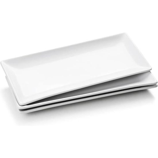 WishDeco Lot de 3 Plateaux de Service, Assiettes Rectangulaires ...