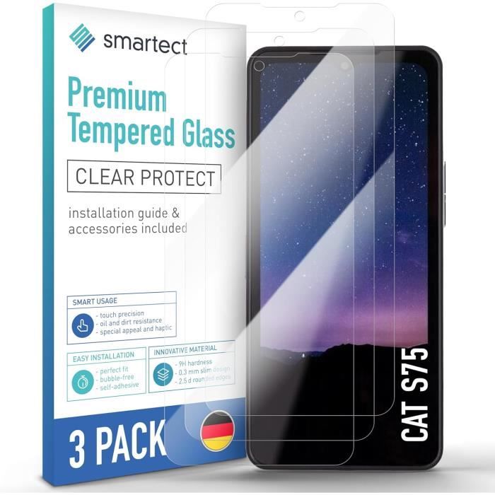 Verre Trempé [3 Pièces, Clear] pour CAT S75, Protecteur d'écran en ...