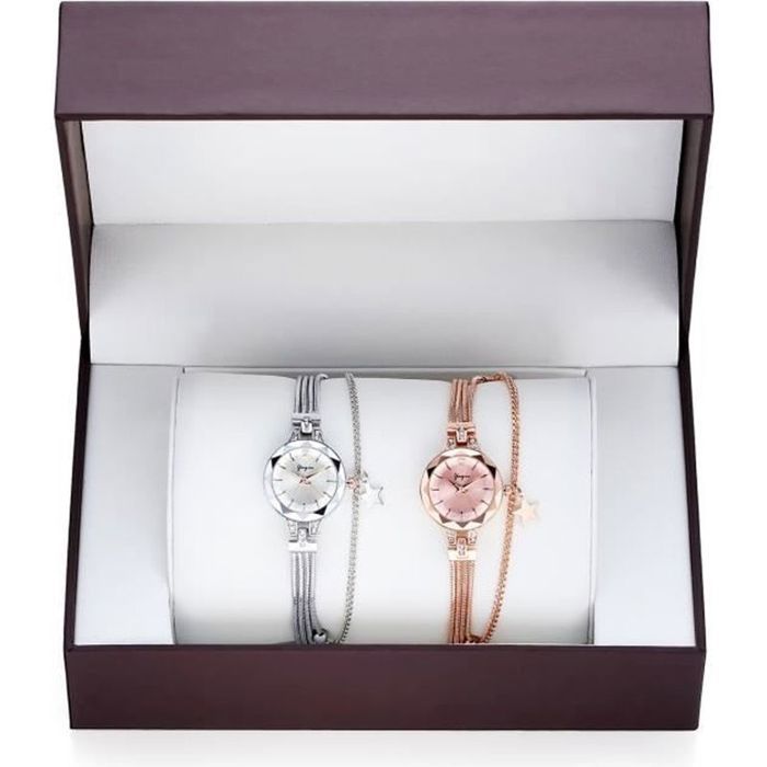 SHARPHY Coffret Cadeau Montre Femme + Bracelet Femme - Coffret de deux ...