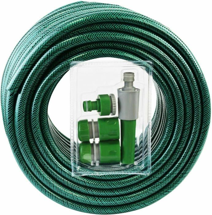 Tuyau d'arrosage de jardin renforcé en fibre de PVC tressé avec buses ...