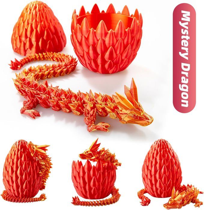 Dragon imprimé en 3D dans un œuf mystérieux Dragon chinois Œuf de ...