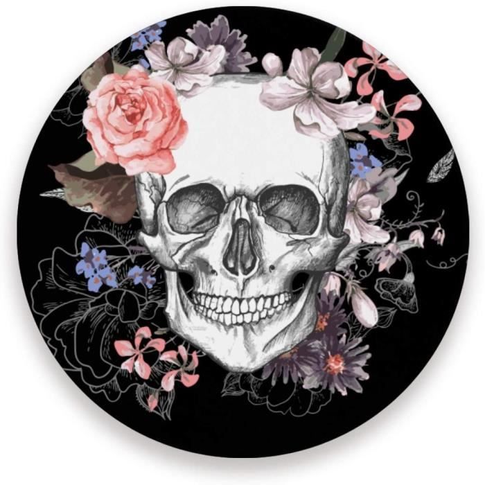 Lot de 6 sous-verres en céramique avec motif tête de mort en sucre ...