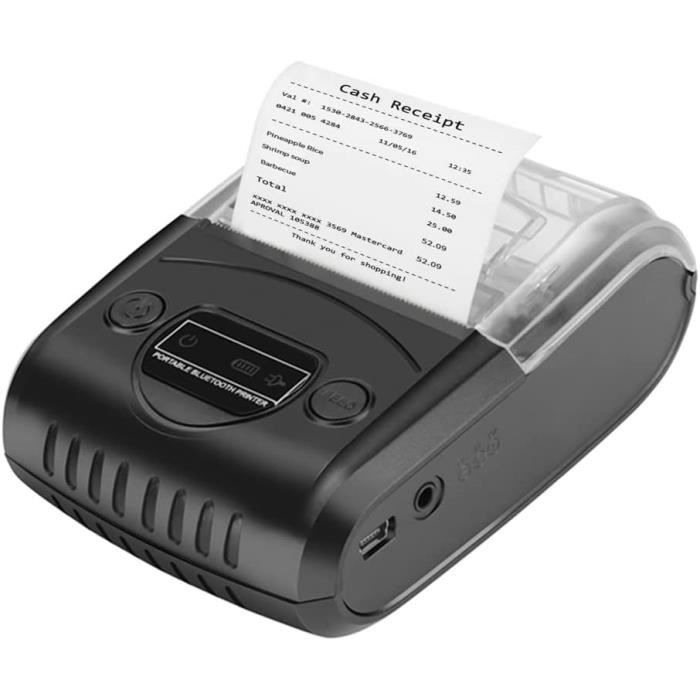 Mini 58mm Portable BT Réception Imprimante Thermique personnelle Bill Mobile POS Support ...