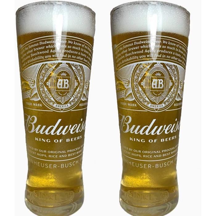 Lot de 2 verres à bière officiels Budwe r 2020 (King of Beers) - 600 ml ...