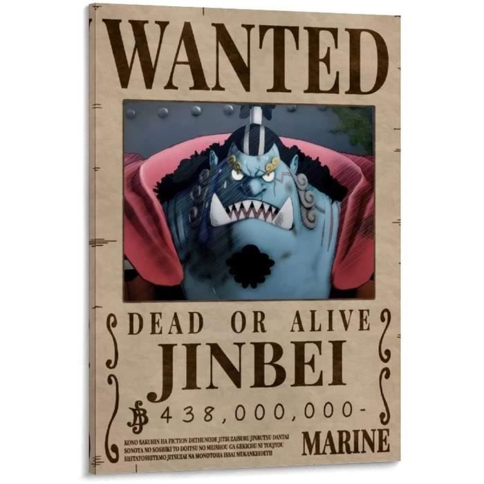 One Piece Wanted Poster Jinbe Anime Peinture sur toile D233coration ...
