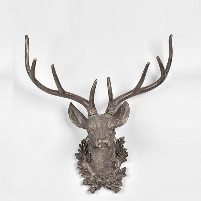 Décoration murale - Antique deer - Sculpture tête de cerf en résine ...