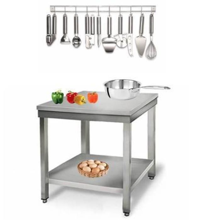 Table de travail en inox - 70x60cm - Table en inox - Plan de travail ...