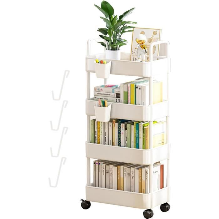 Chariot De Rangement À 4 Niveaux,ITOOBE Chariot Roulant sur roulettes ...