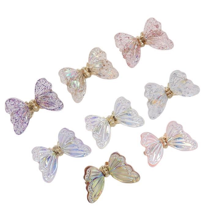 Ornement d'ongle papillon, 8 autocollants pour ongles, accessoires de ...