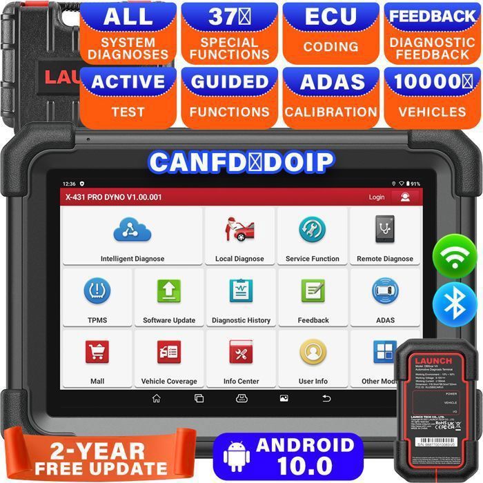 LAUNCH X431 PRO Dyno OBD2 Scanner Codage ECU Valise de Diagnostic avec ...