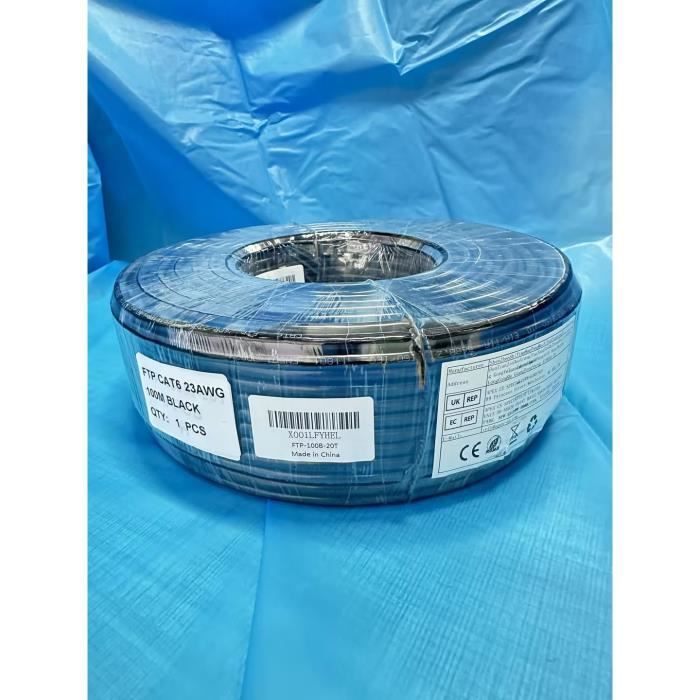 Câble Ethernet 100M MEIPEK Cat 6 FTP 4PR/23AWG Noir 100m - Cdiscount ...