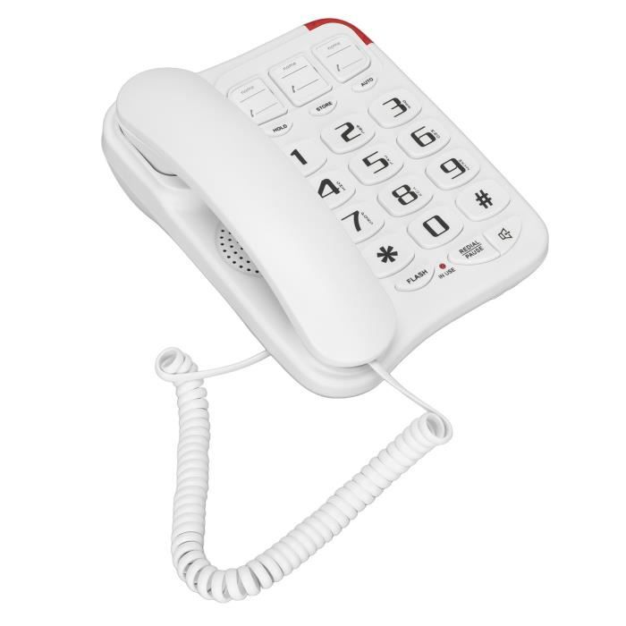Minifinker téléphone filaire à gros boutons Téléphone à gros boutons, 3 ...