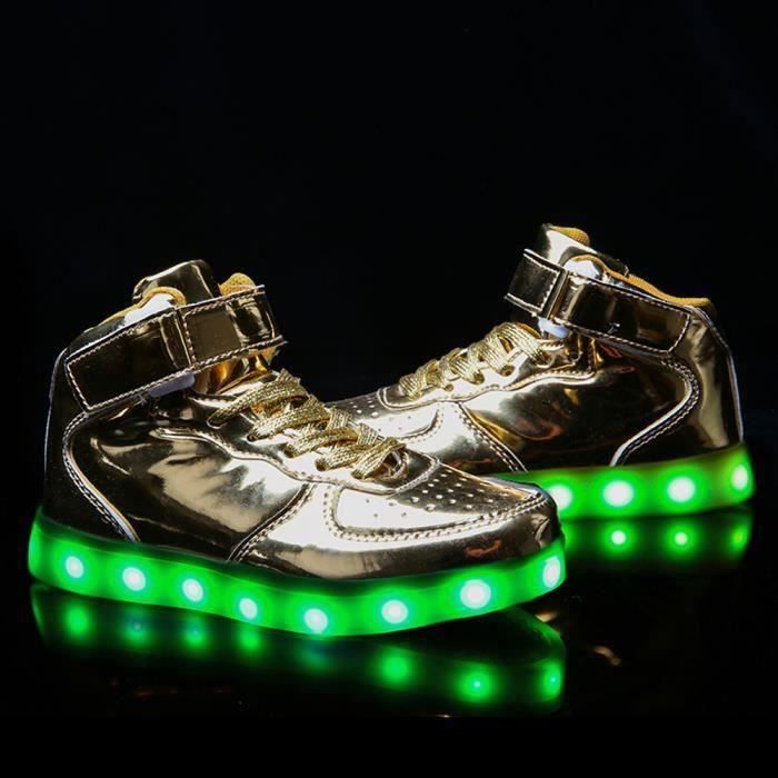 Baskets Enfant LED 7 Changements de Couleur Chaussures LED USB Charge ...