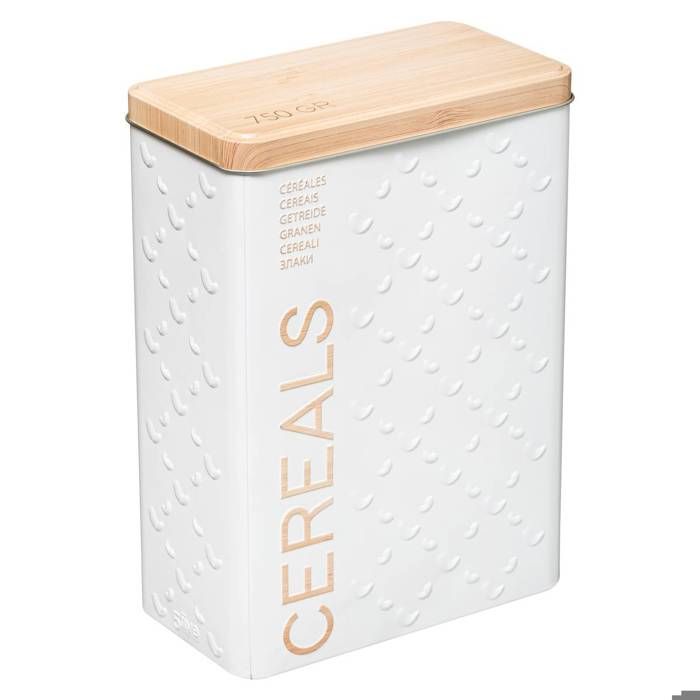 Boîte à céréales 750g métal "Scandinave Nature" blanc - 5 five simply ...