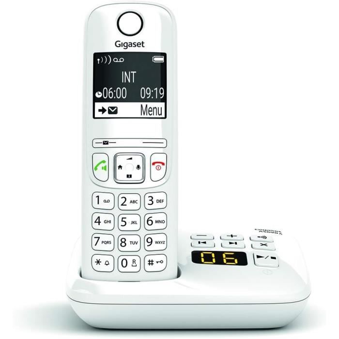 As690A - Téléphone Fixe Sans Fil Avec Répondeur, Grand Écran Rétroéclairé Pour Un Affichage ...