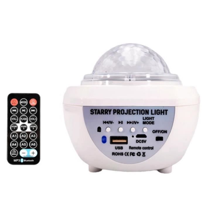 Ciel éToilé OcéAn Vague LED ÉToile Lumineuse Projecteur USB Lecteur de Musique TéLéCommande ...